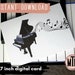 Printable Minimalist Baby Grand Piano Note Card, Black & White All ...