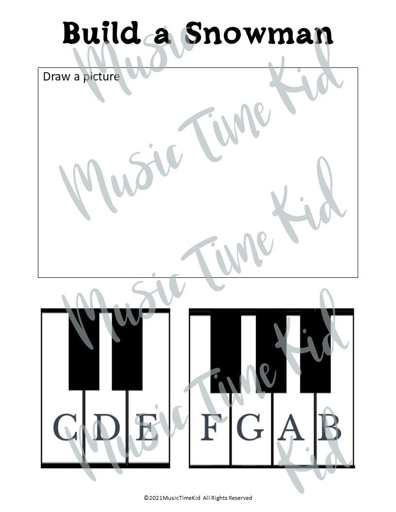 Frosty Snowman Preschool Worksheets for Composing in Beginner Piano ...