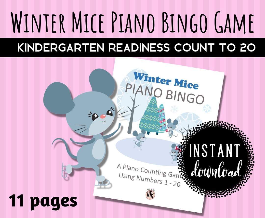 Piano Bingo Game for Beginning Piano Lessons and Preschool Learning ...