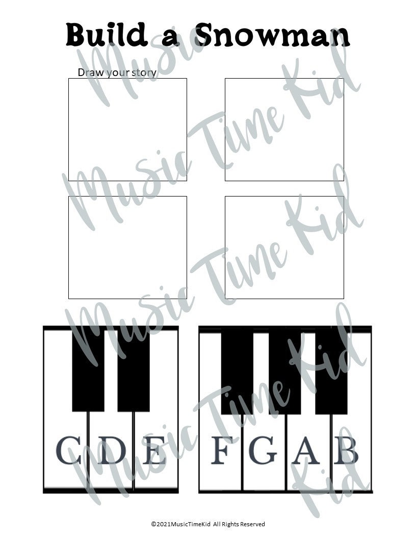 Frosty Snowman Preschool Worksheets for Composing in Beginner Piano ...