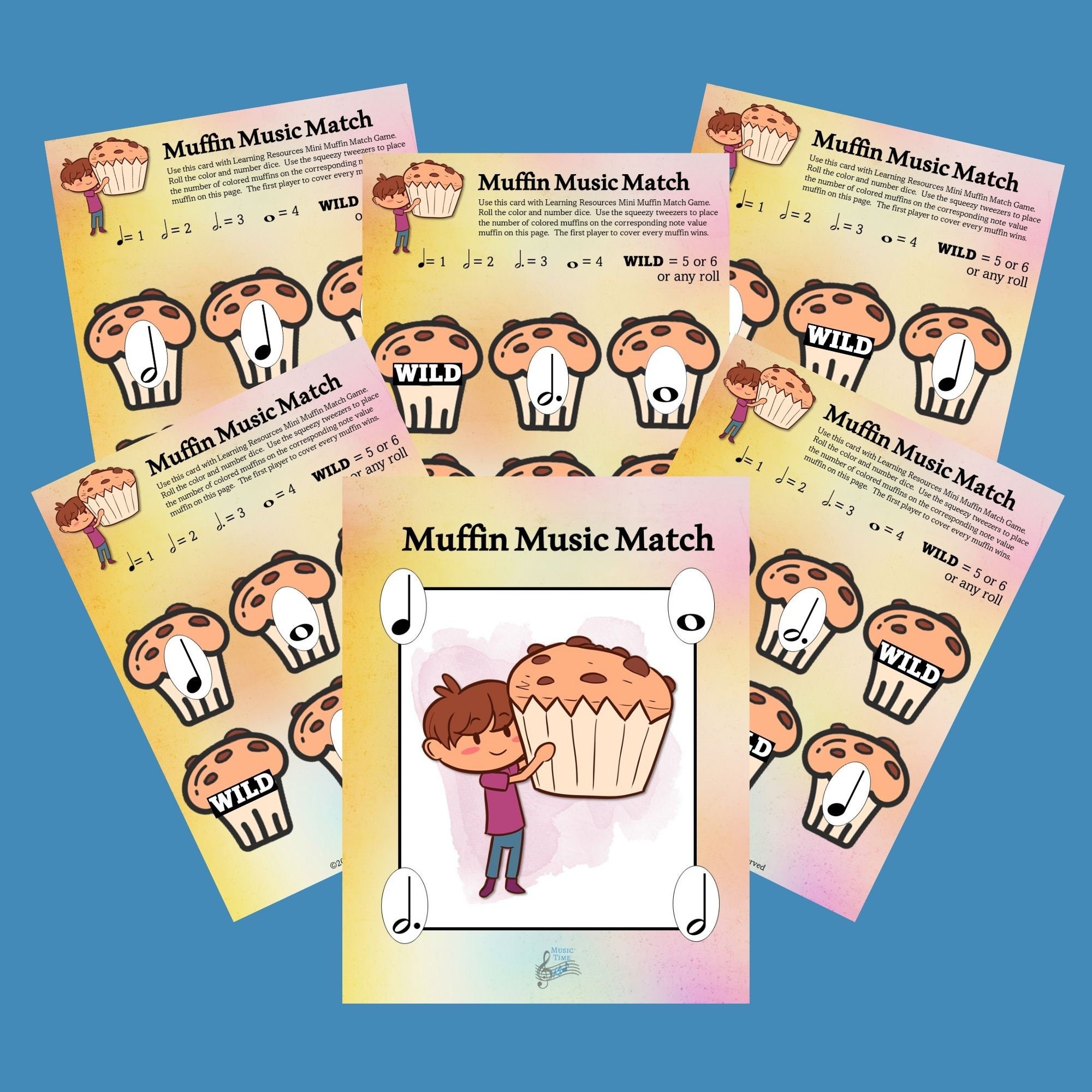 Muffin Music Notes Dice Board Game for Fun Preschool Learning & Piano ...