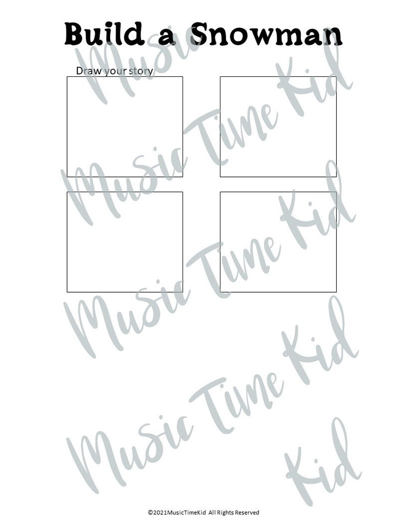 Frosty Snowman Preschool Worksheets for Composing in Beginner Piano ...