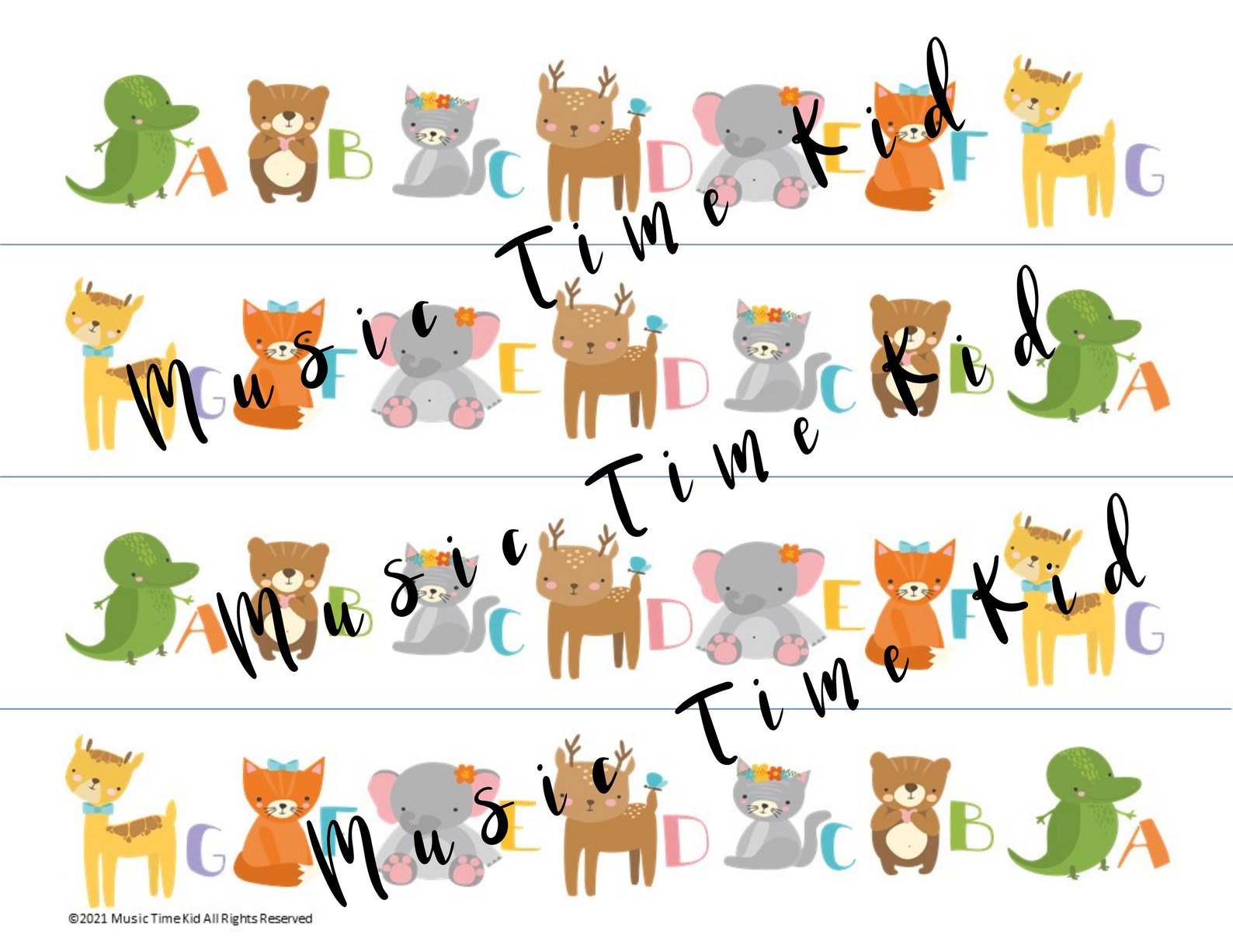 Music Alphabet Animals Matching Card Game Piano Printable - Etsy