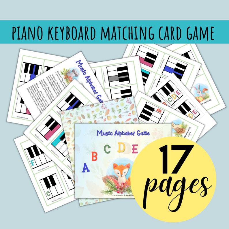 Piano Printable Matching Card Game With Music Alphabet Letters for ...