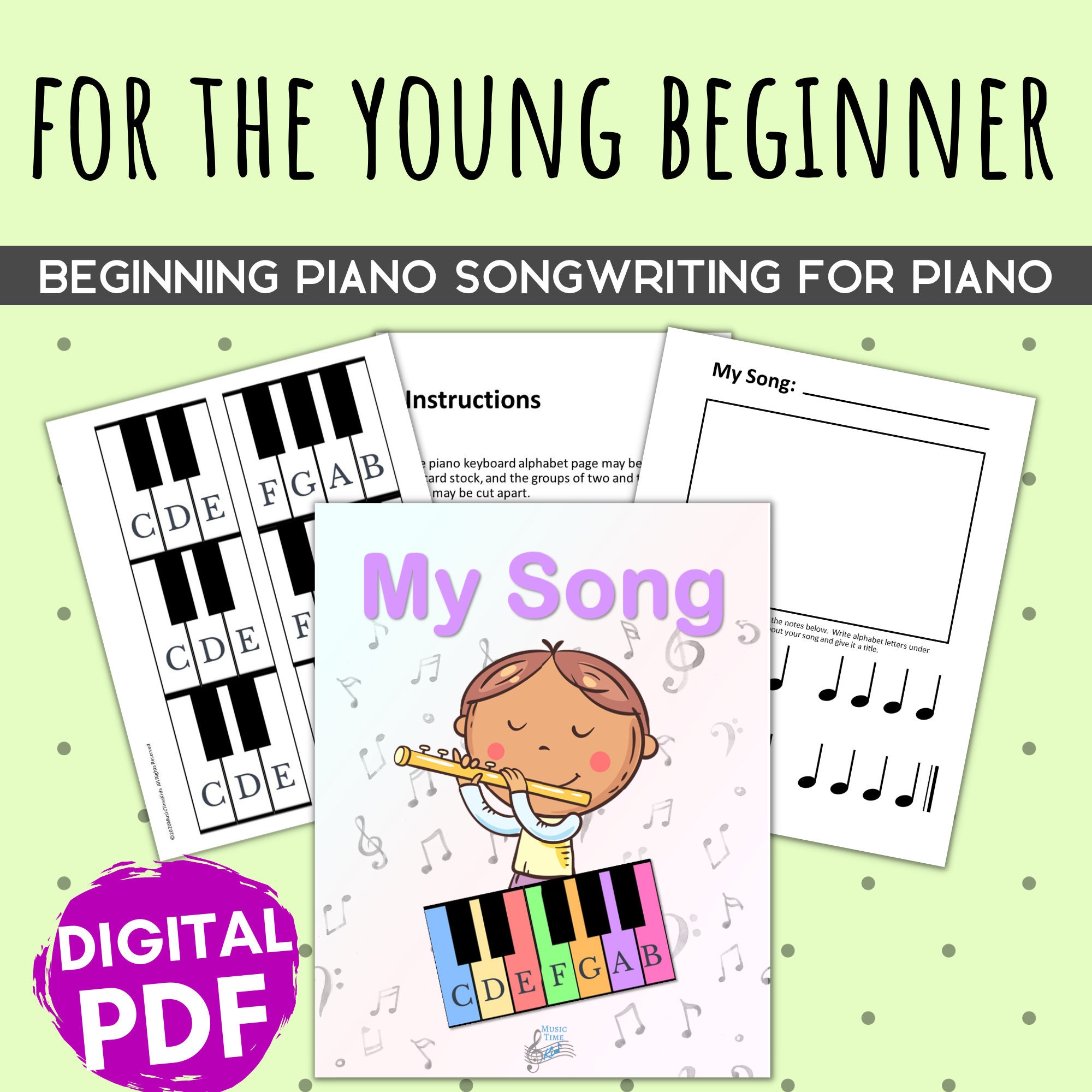 Piano Printables for Beginner Piano Lessons BUNDLE | Creative Piano ...