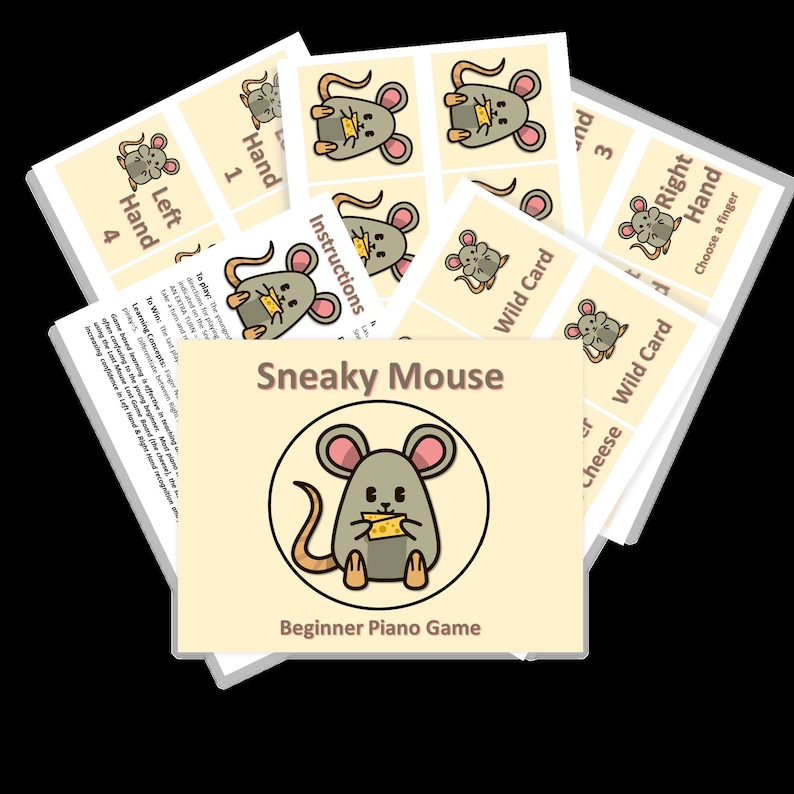 Sneaky Mouse Piano Printable Preschool Card Game - Etsy