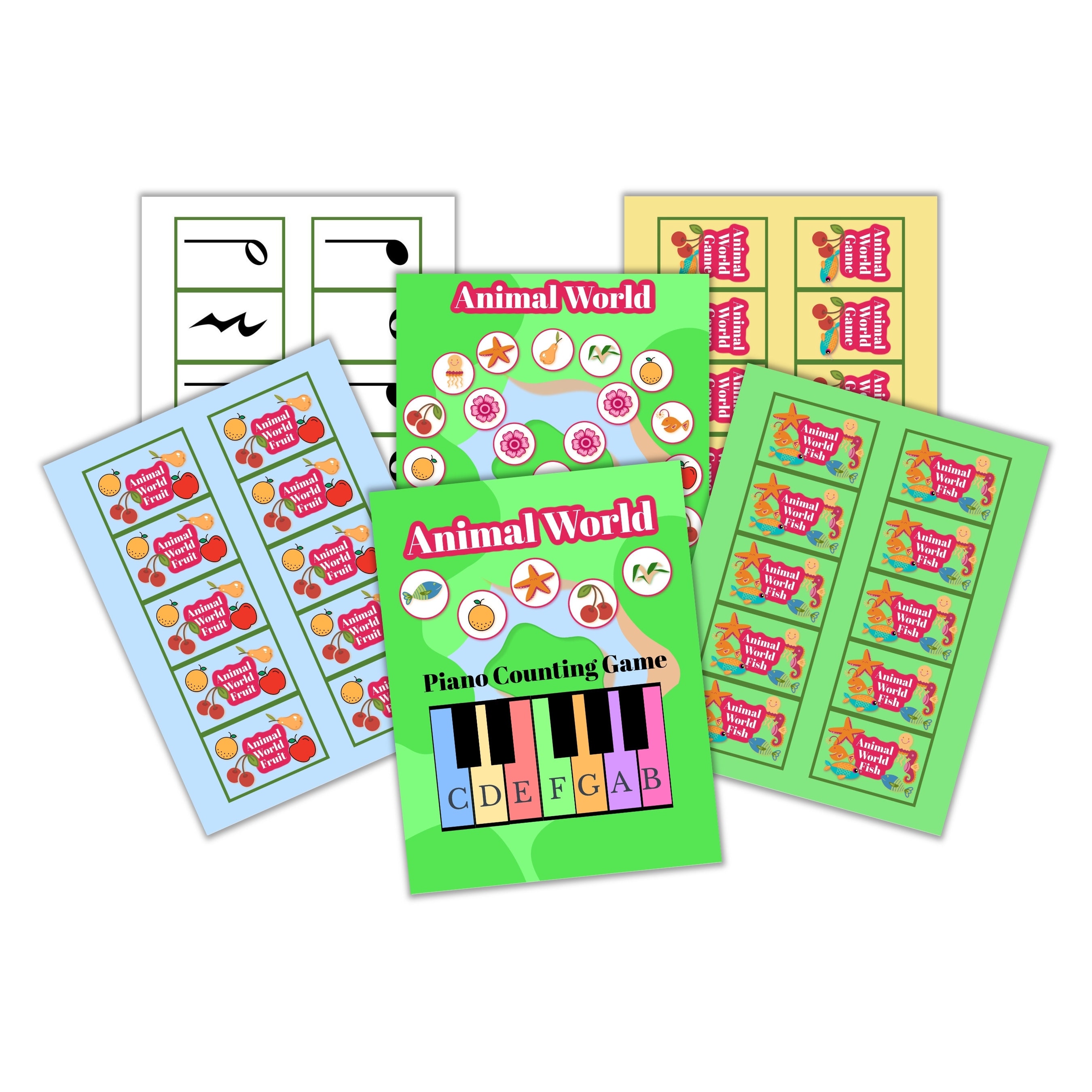 Animal World Piano Counting Game - Etsy