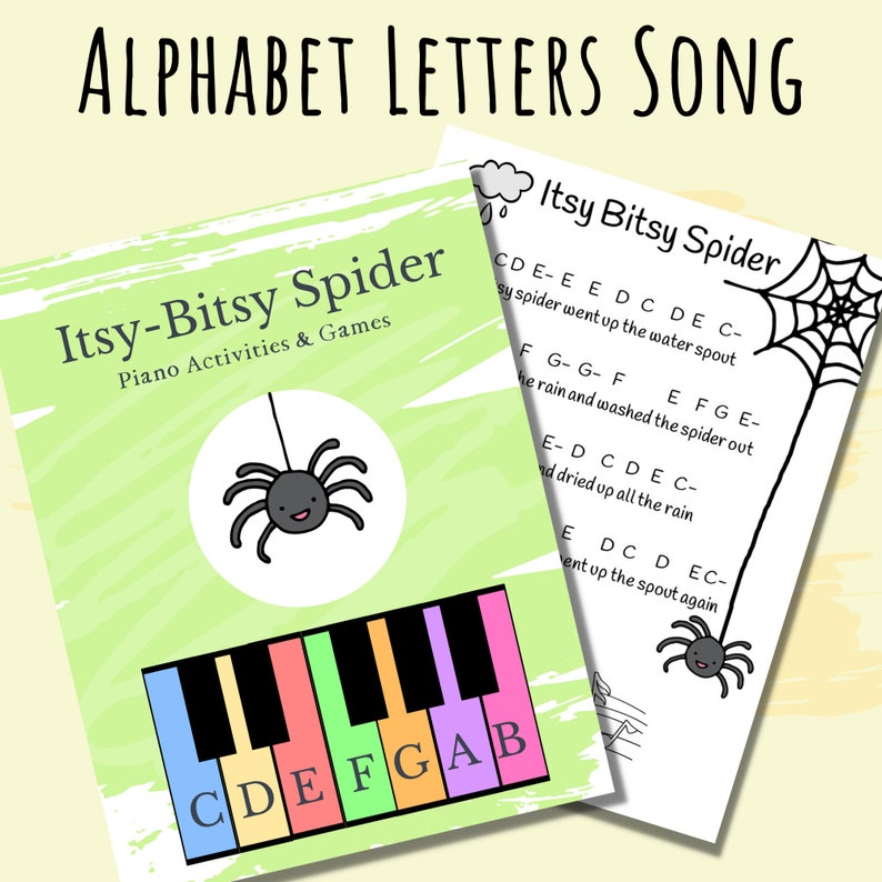 Itsy Bitsy Spider Piano Music, Activities & Games for Preschool ...