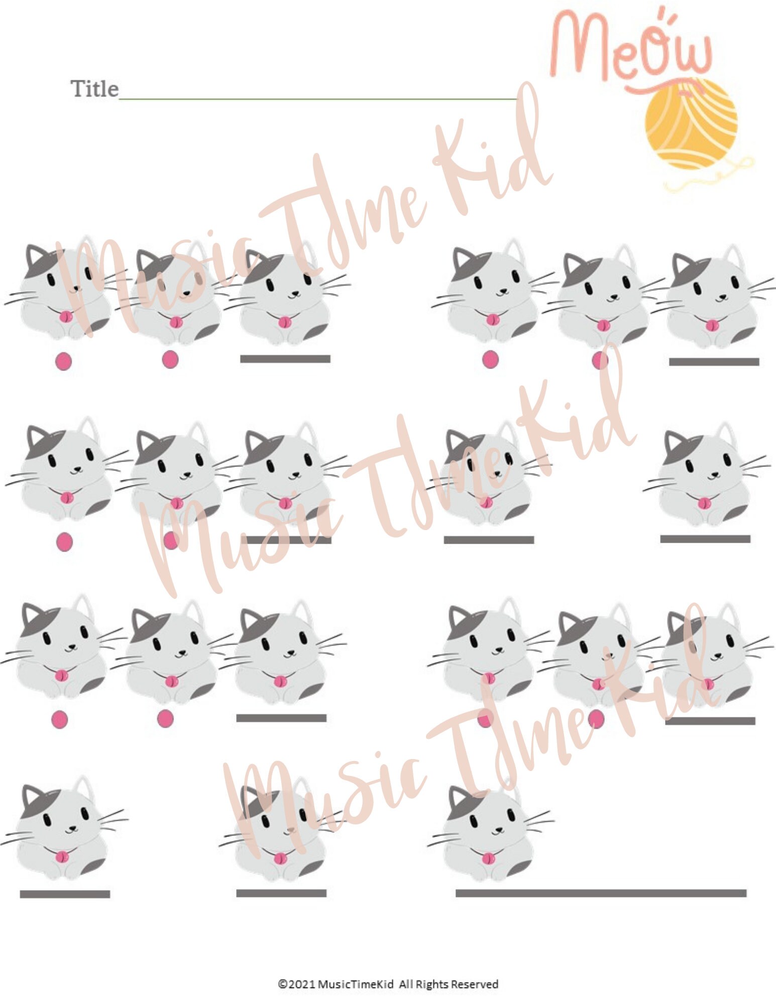 Fun Piano Printable for Preschool Learning Long & Short Rhythm ...
