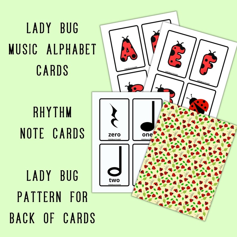Ladybug Music Alphabet Game | Preschool Piano Flashcards (digital ...