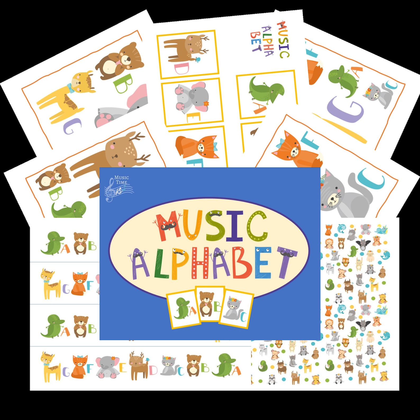 Music Alphabet Animals Matching Card Game Piano Printable - Etsy
