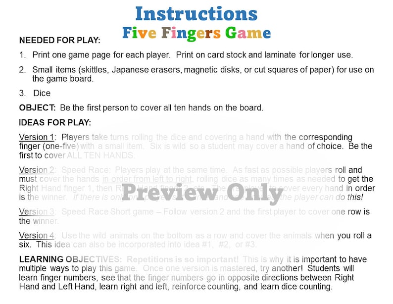 Five Fingers is a Fun, Fast-paced Dice Board Game for Beginner Piano ...