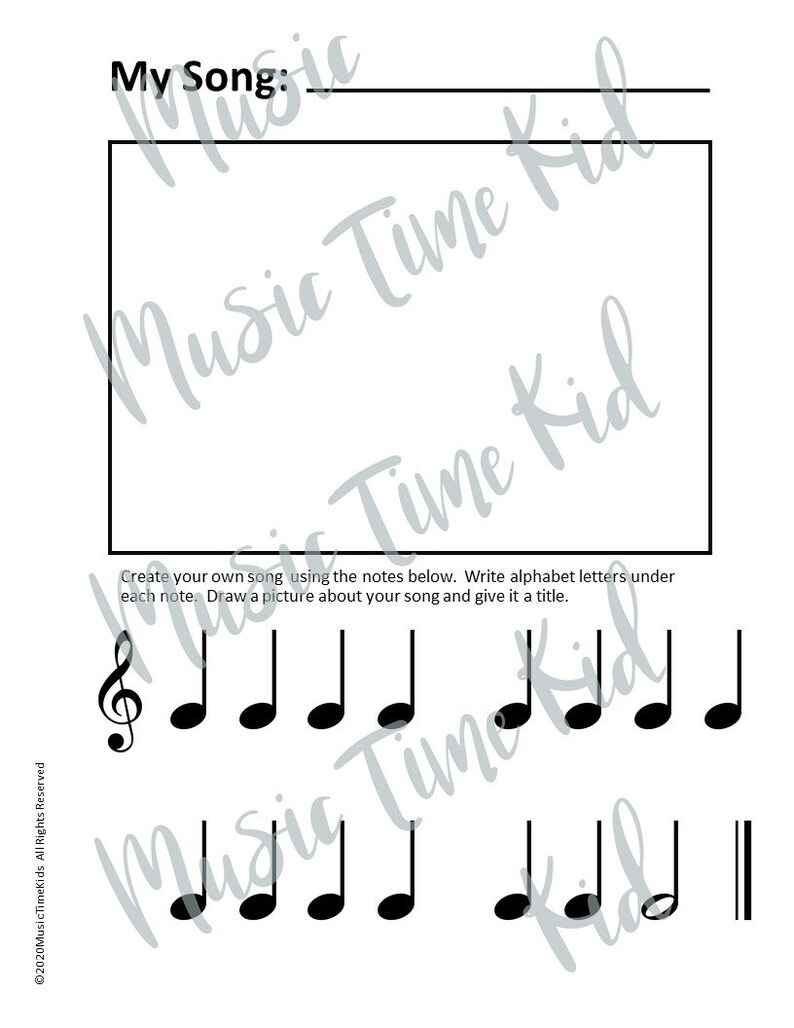 Piano Songwriting Worksheet | Printable for Teaching Beginning Piano ...