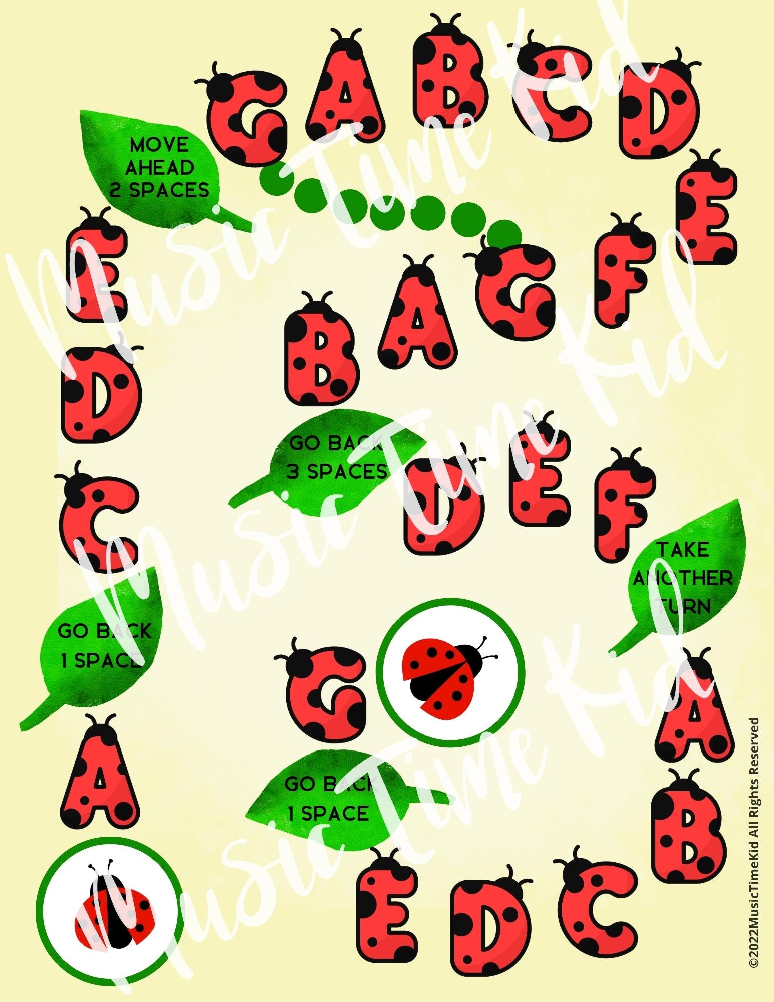 Ladybug Music Alphabet Game | Preschool Piano Flashcards (digital ...