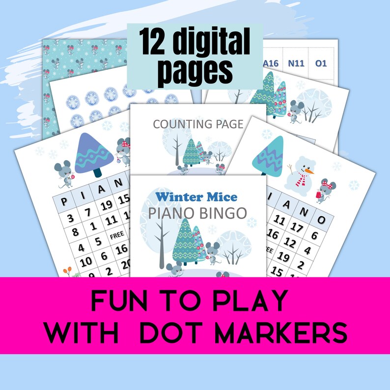 Piano Bingo Game for Beginning Piano Lessons and Preschool Learning ...