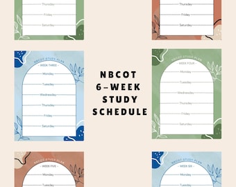6 Week NBCOT Study Plan - Etsy