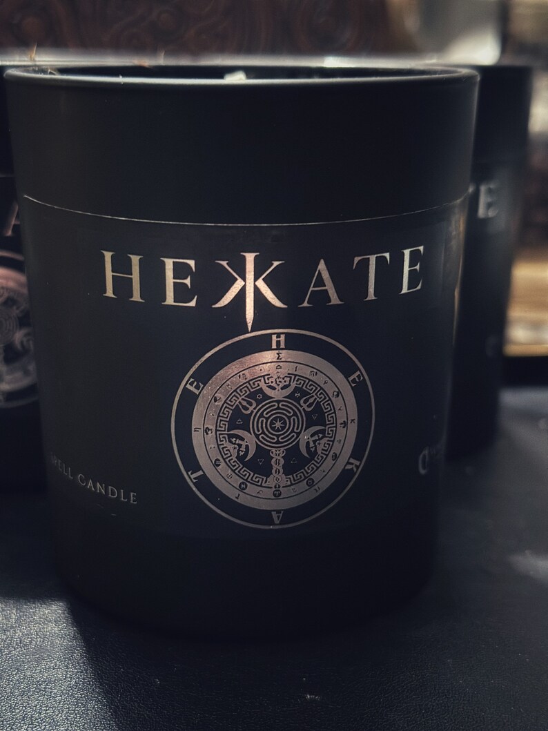 Hekate Ritual Candle: Dark Moon Offering With Strophalos Wheel - Etsy