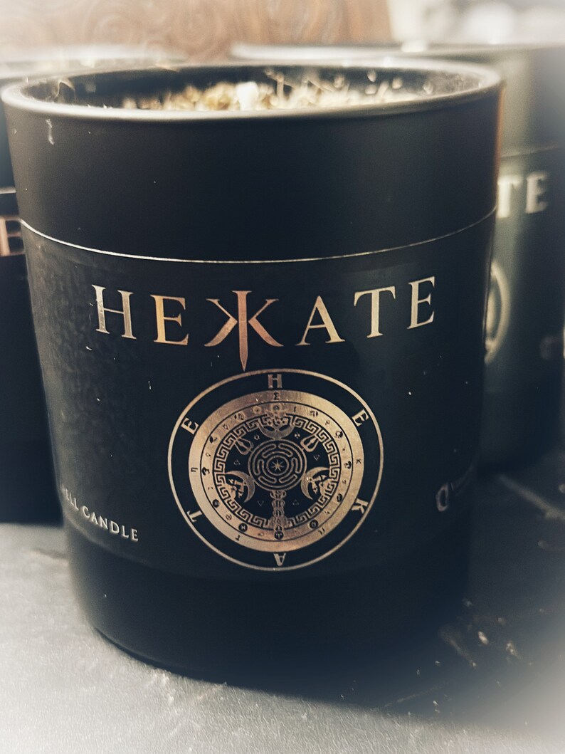 Hekate Ritual Candle: Dark Moon Offering With Strophalos Wheel - Etsy