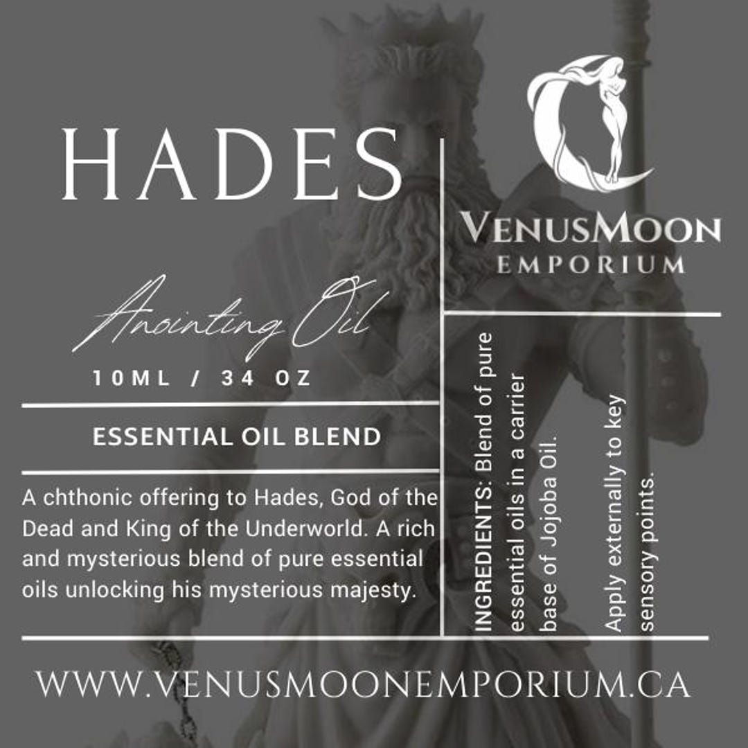 HADES ANOINTING OIL • God of the Underworld Ritual Oil • Shadow, Wealth ...