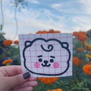 BT21 Character Faces Decal/ BTS/ White Decal/ Car Window - Etsy