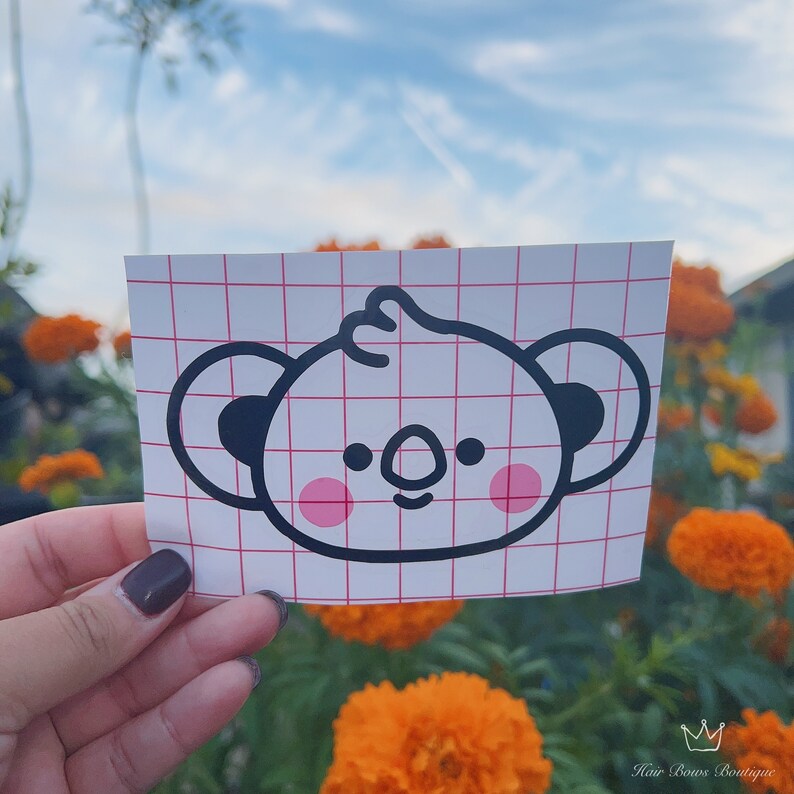 BT21 Character Faces Decal/ BTS/ White Decal/ Car Window - Etsy