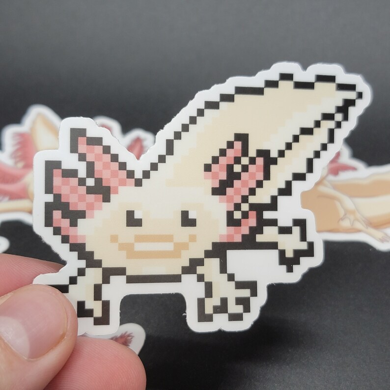 Minecraft 8-bit Axolotl Sticker - 4 Pack High Quality Vinyl 3" Axolotl ...