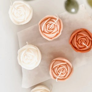 Terra Cotta Collection, Rose Shape Candle Set, Unique Gift, Rose Shaped ...