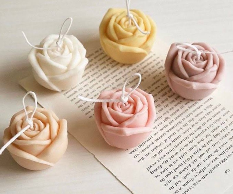 Rose Shape Candle Flower Shape Candle Love Candle Pink - Etsy