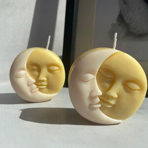 NEW SCENTS Sun and Moon Candle, Moon Face Candles, Crescent Moon, Ombré ...