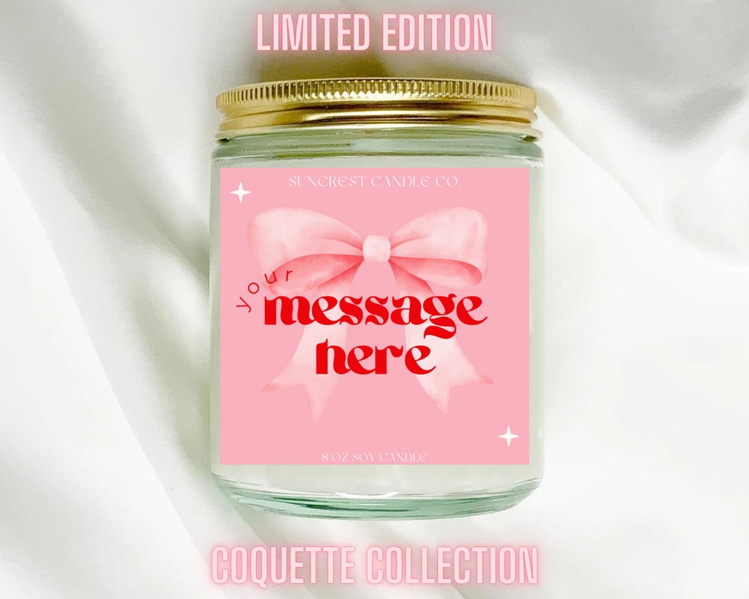 Personalized Coquette Heart Candle Dessert Candle Pink Coquette ...