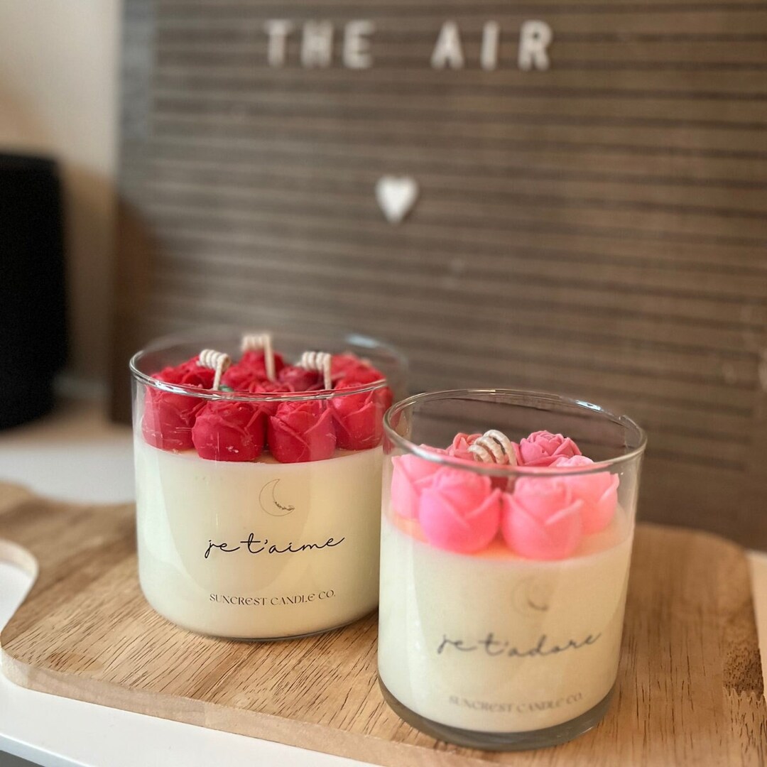 Dozen Roses Candle, Rose Candle, Flower Shape Candle, Love Candle, Pink ...