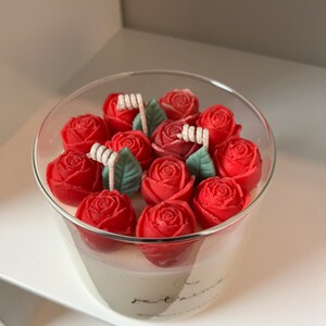 Dozen Roses Candle, Rose Candle, Flower Shape Candle, Love Candle, Pink ...