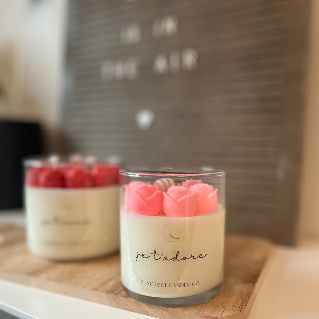 Dozen Roses Candle, Rose Candle, Flower Shape Candle, Love Candle, Pink ...