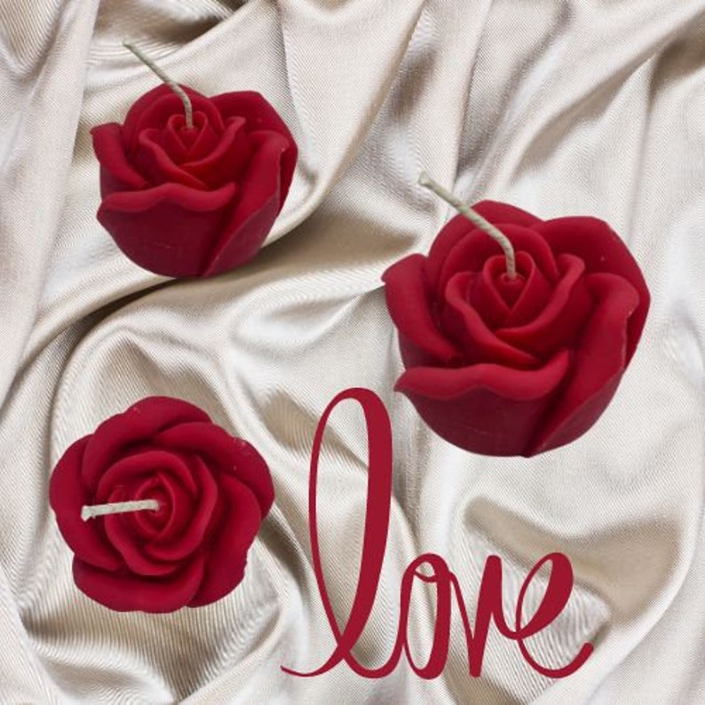 Rose Shape Candle Set Valentines Day Candle Unique Gift - Etsy