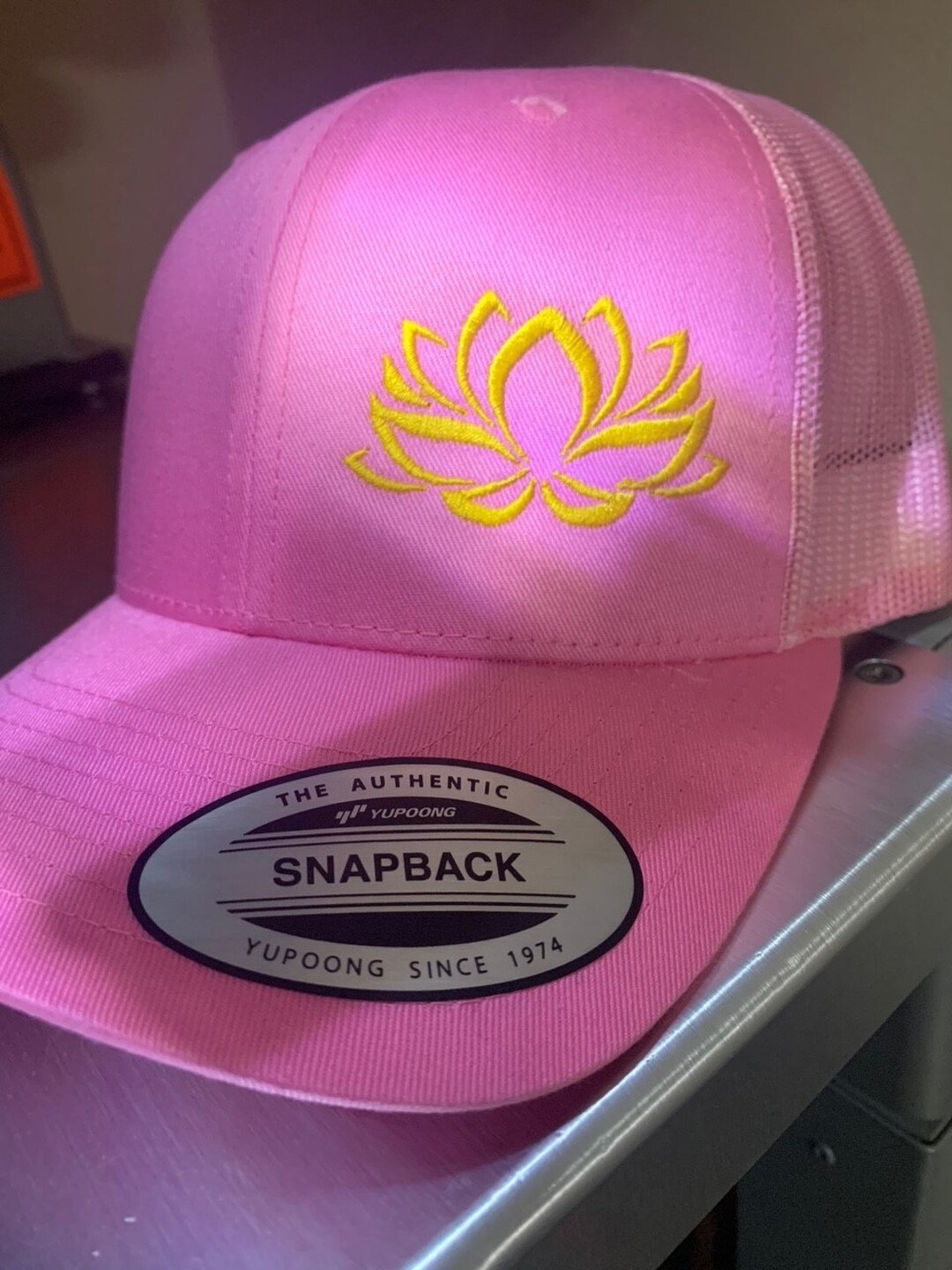 Lotus Flower, Lotus, Embroidery Trucker Hat, Yupoong Hat, Adjustable ...