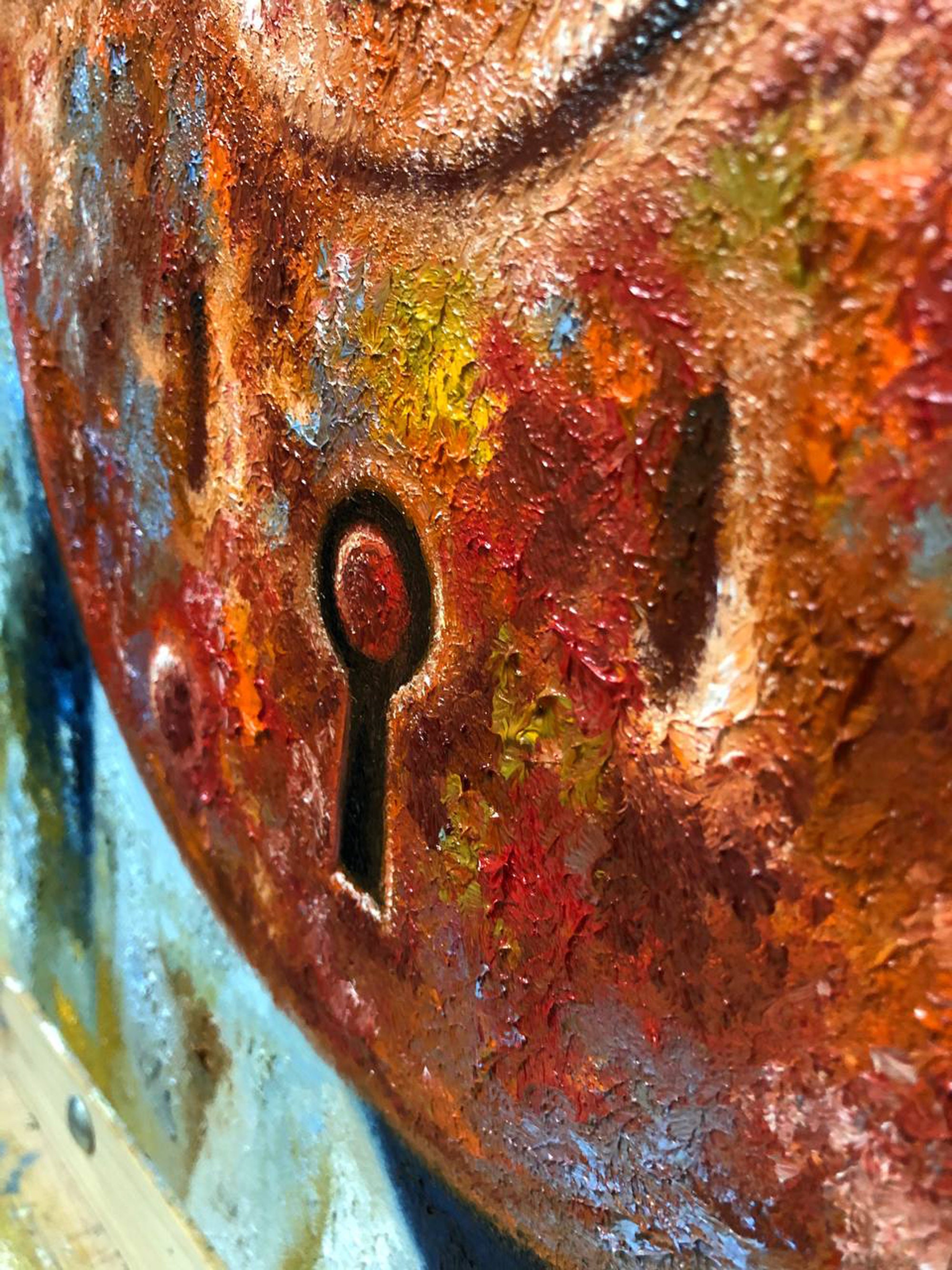 Old Lock, Original Oil Painting, Original Canvas Art, Surrealist ...