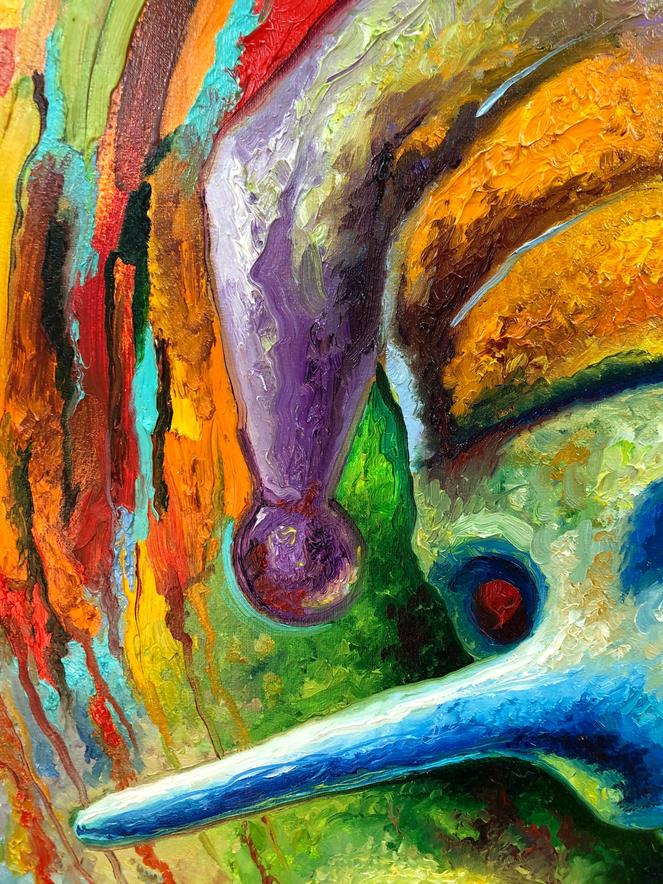 Original Surrealist Oil Painting, Pinocchio and Clown Canvas Art (27 ...