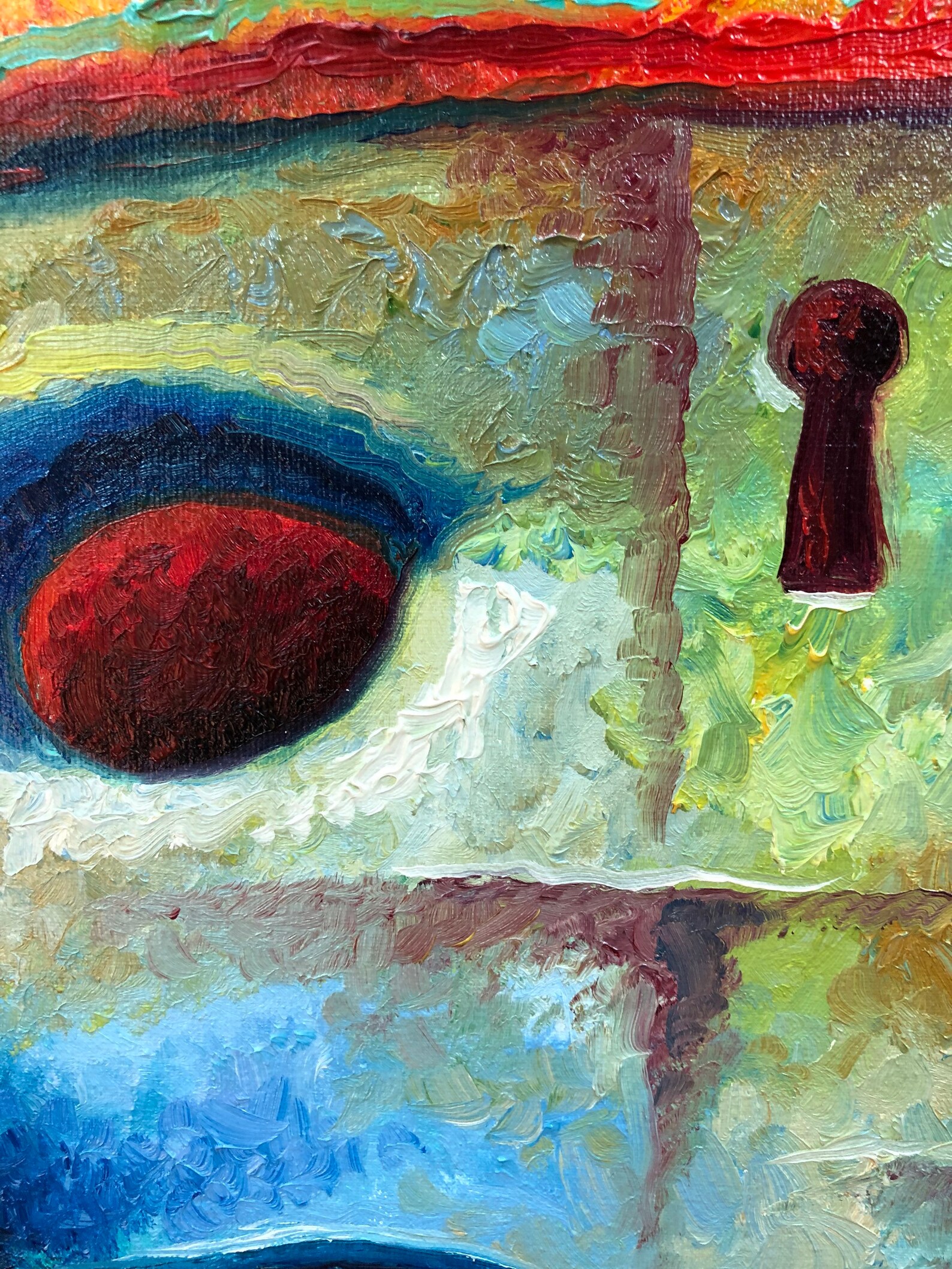 Original Surrealist Oil Painting, Pinocchio and Clown Canvas Art (27 ...