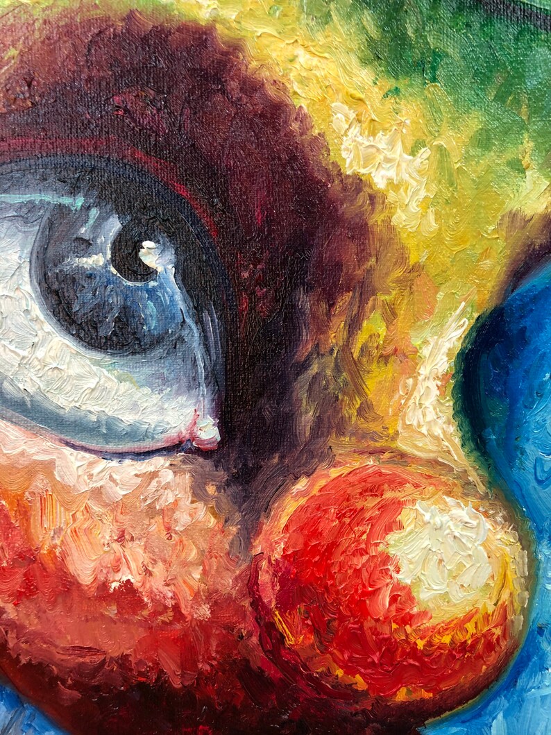 Original Surrealist Oil Painting, Pinocchio and Clown Canvas Art (27 ...