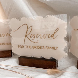 Acrylic Reserved Table Sign With Table Details | Wedding Event Decor - Etsy