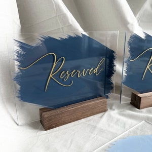 Acrylic Reserved Table Sign | Wedding/event Decor - Etsy