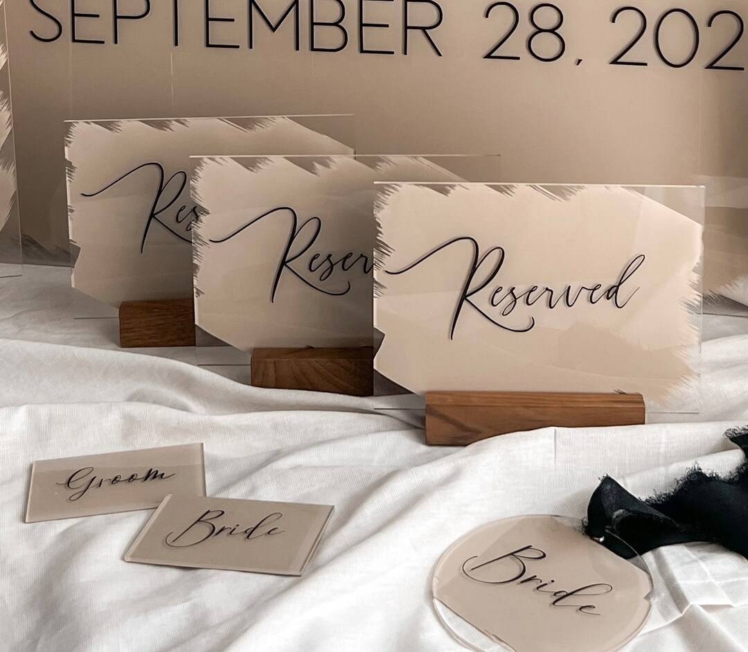Acrylic Reserved Table Sign | Wedding/event Decor - Etsy