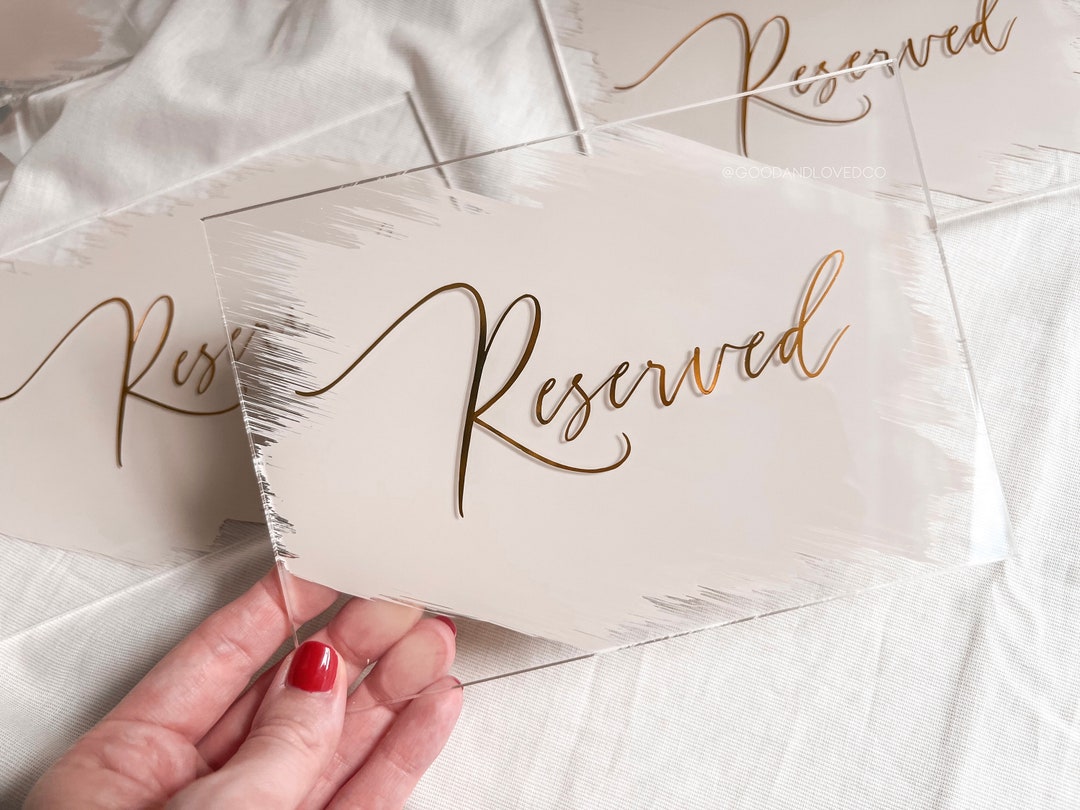 Acrylic Reserved Table Sign | Wedding/event Decor - Etsy