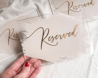 Reserved Table Sign, Acrylic Wedding Signs, Minimalist Wedding Table ...