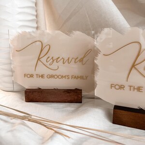 Acrylic Reserved Table Sign With Table Details | Wedding Event Decor - Etsy