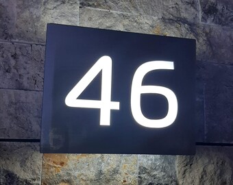 Illuminated LED Custom Door Number Sign 7 X 4.7 - Etsy