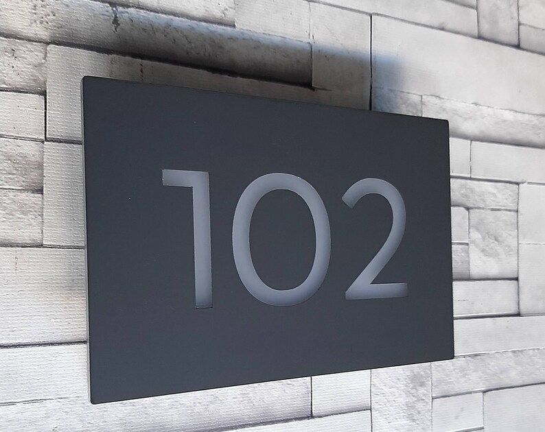Illuminated LED Custom Door Number Sign 7 X 4.7 - Etsy Canada