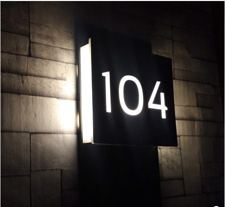 Illuminated LED Custom Indoor Door Number Sign, for Hotels - 4.5" X 7 ...