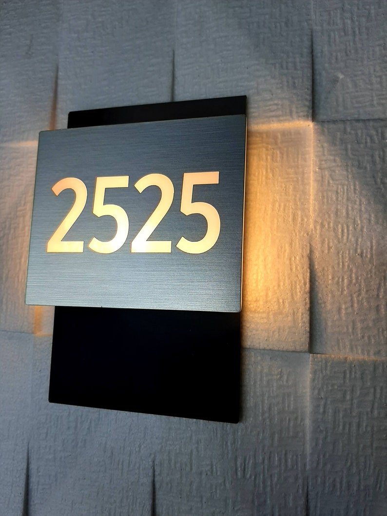 Illuminated LED Custom Indoor Vertical Door Number Sign, for Hotels - 4 ...