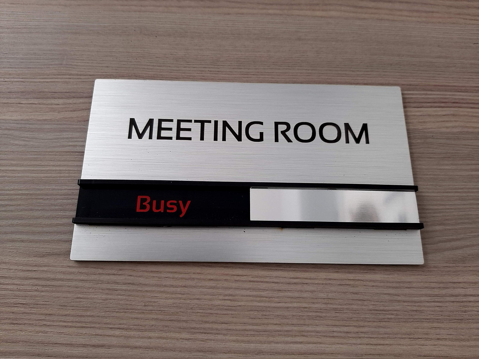 Can Be Moved Custom Busy - Available Meeting Room Door Sign, Door Plate ...
